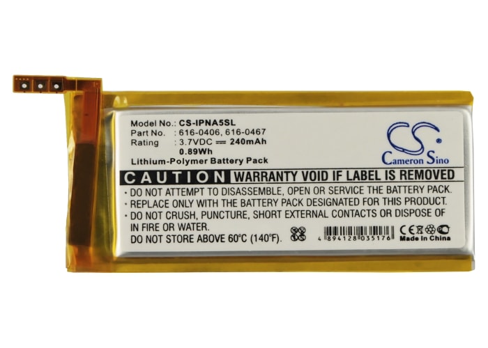 Battery Replacement Apple 616-0406 616-0467 P11G73-01-S01 for iPod Nano ...